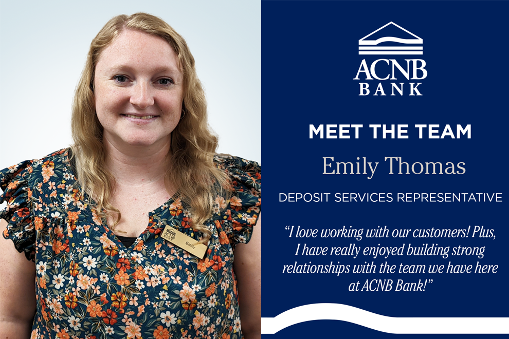 Employee Spotlight: Get to know Emily Thomas | ACNB Bank