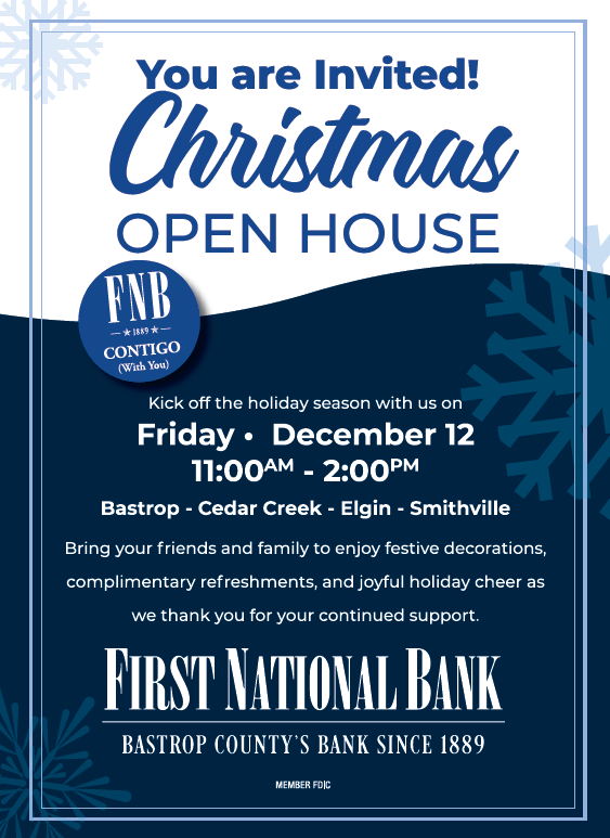 FNB Christmas Open House | First National Bank of Bastrop