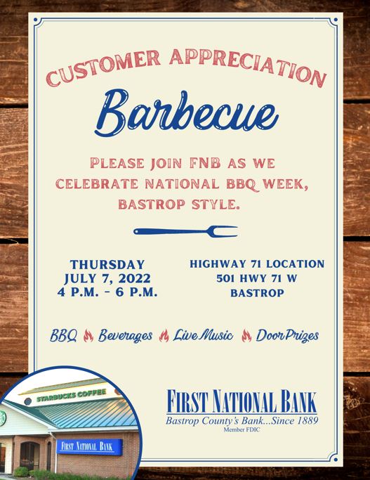 Customer Appreciation Barbecue | First National Bank of Bastrop