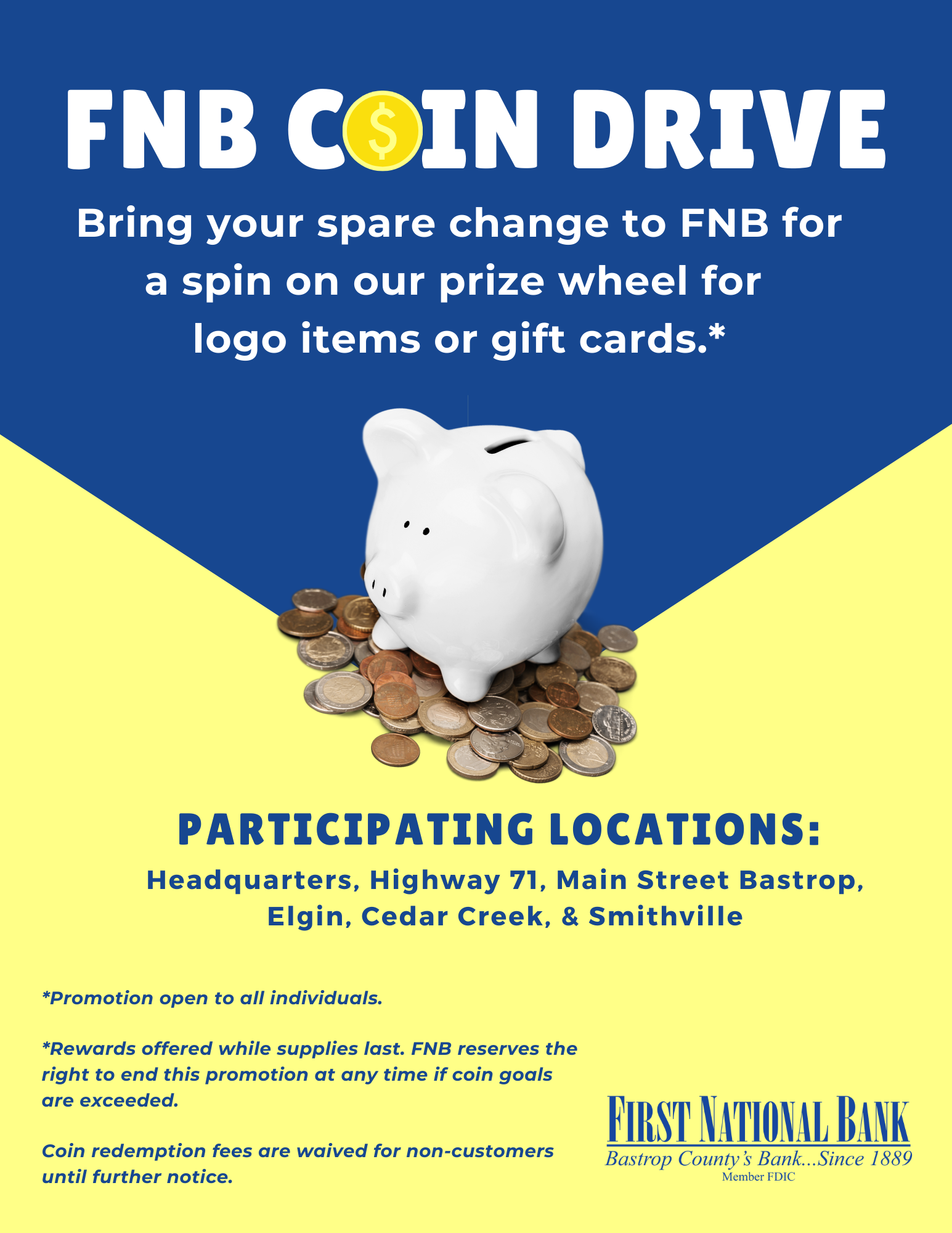 Coin Drive | First National Bank of Bastrop