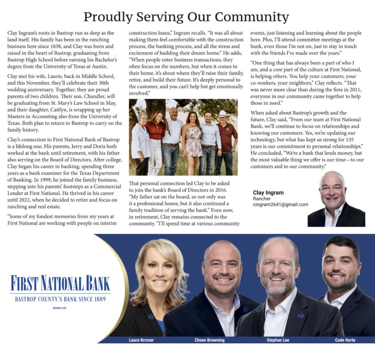 Clay Ingram | First National Bank of Bastrop