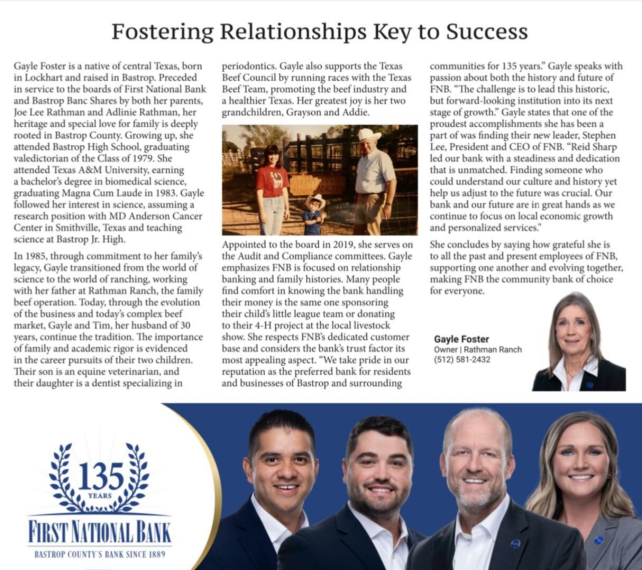 Gayle Foster | First National Bank of Bastrop