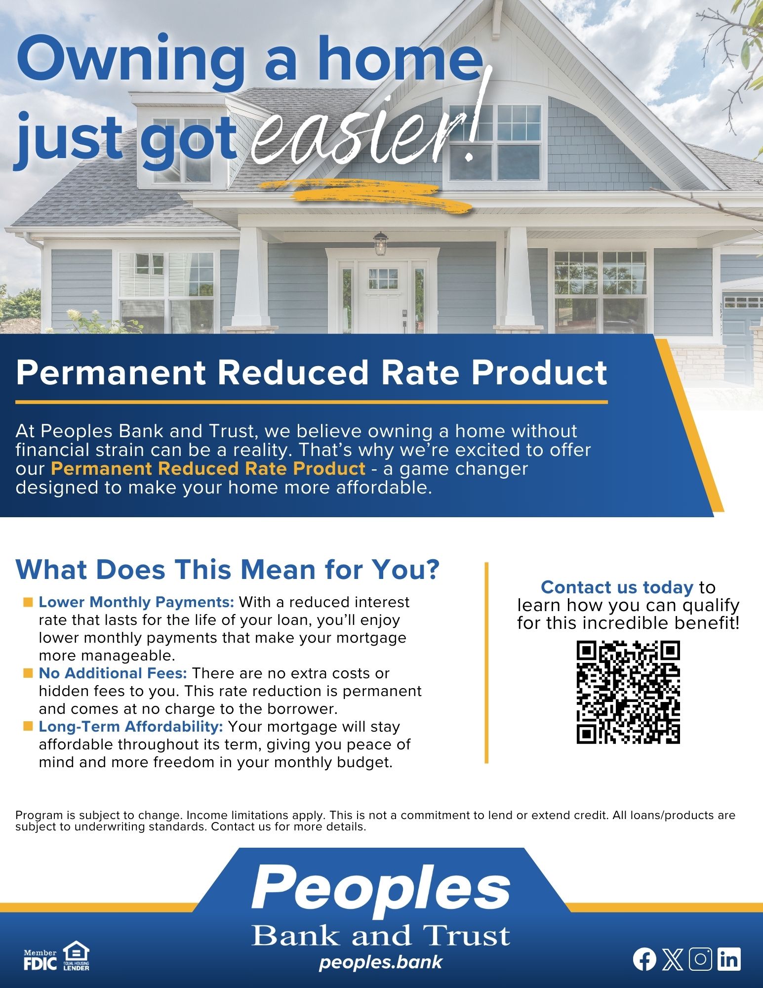 Permanent Reduced Rate Product | Peoples Bank and Trust