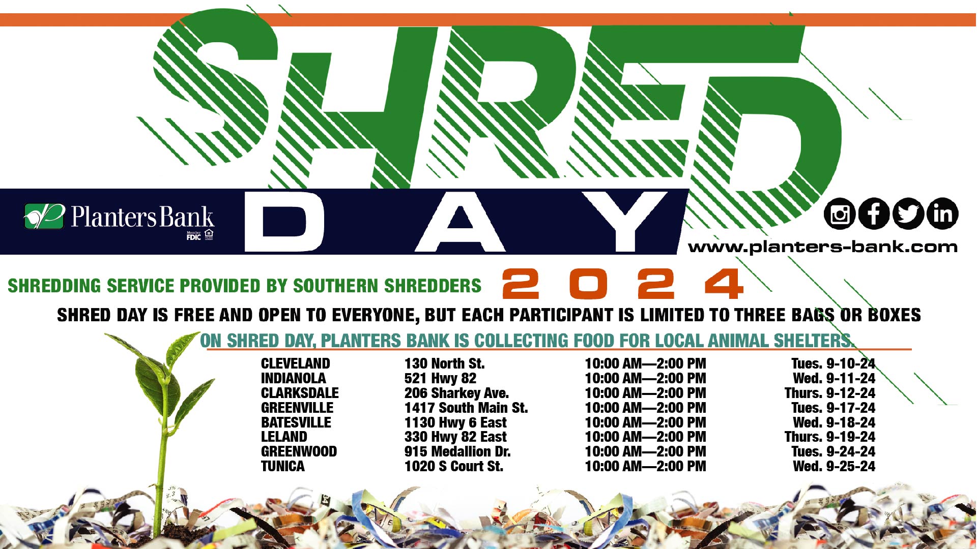 Planters Bank Announces Shred Days to Promote Financial Security ...