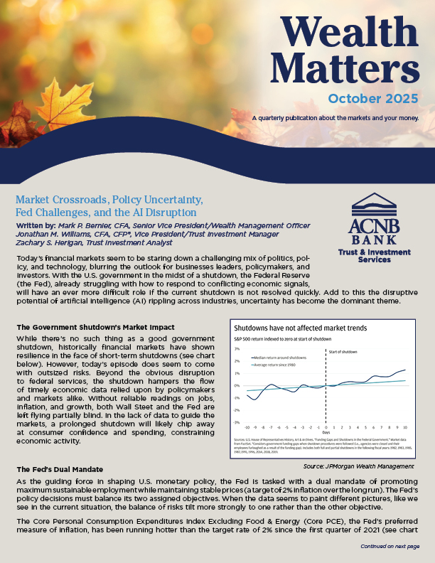 Wealth Matters Newsletters | Traditions Bank